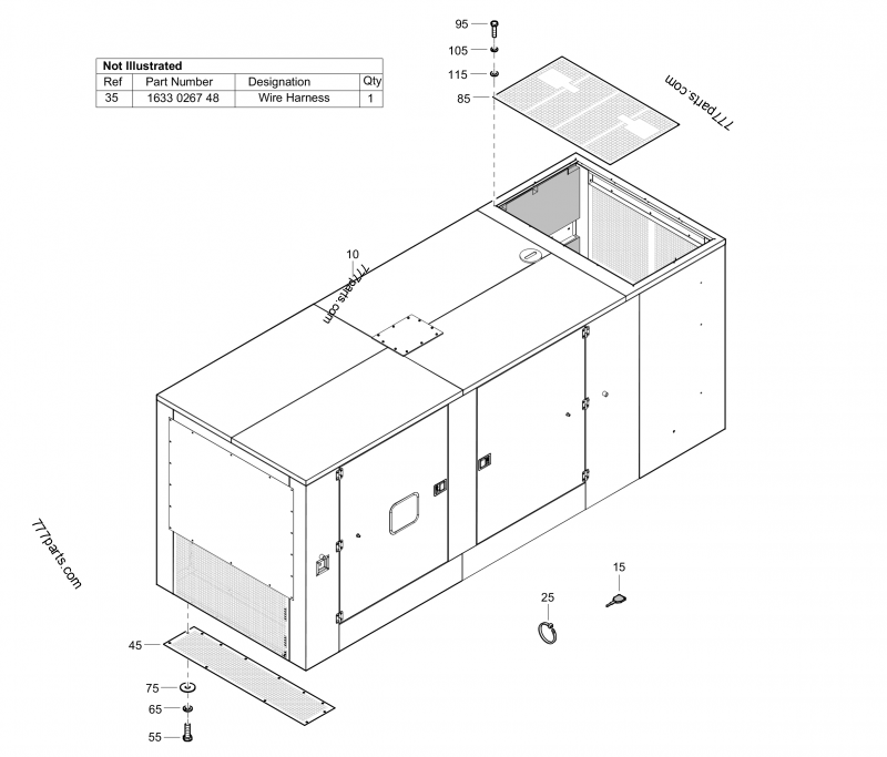 Bodywork 11dB top WF - Industrial Generators Atlas Copco QIS 735 (QIS ...