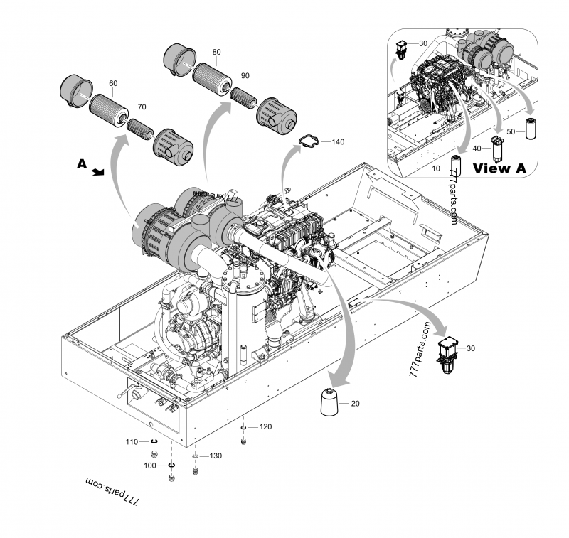 Service pak 1000 hours - Diesel driven compressors Atlas Copco XATS 327 ...