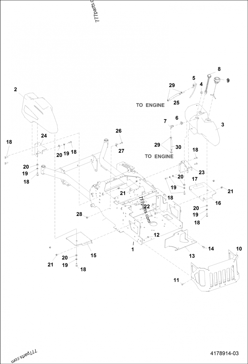 Fuel TANK, Bumper & Control Panel - Turf Bobcat ZT2000 (999200100071 ...