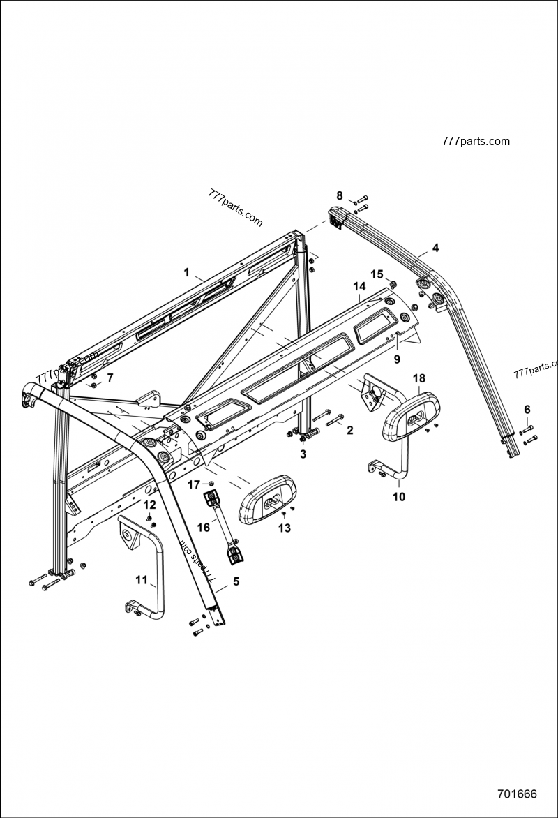 CHASSIS, CAB Frame - Utility Vehicles Bobcat 3400 (B3FL17001 & Above ...