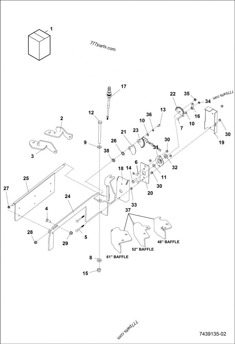 Operator Control Discharge Chute Kit (Lower Assembly) (Baffles) - Turf ...