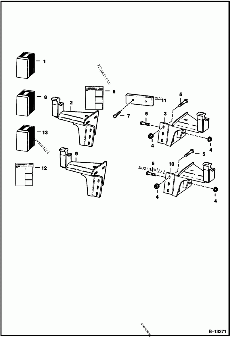 Bobcat 8811 Backhoe Mounting Brackets