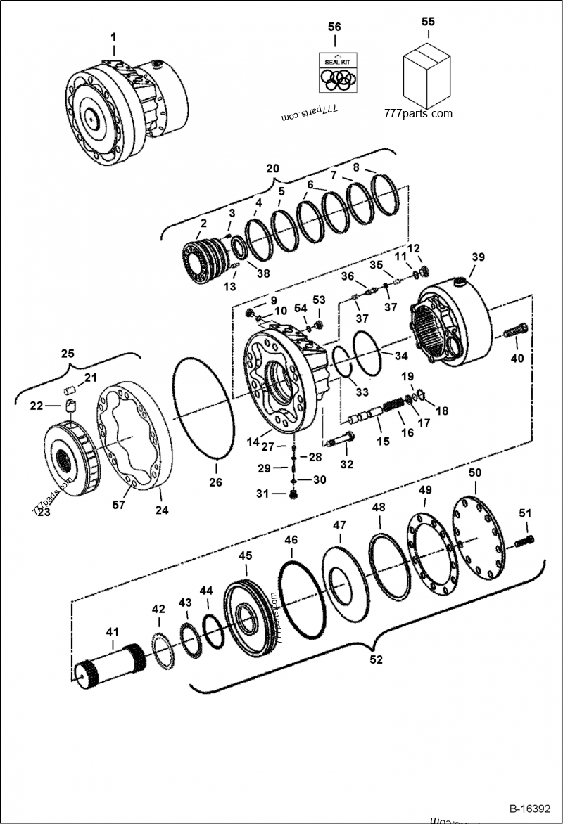 Hydrostatic Motor & Brake (2-Speed Option) (R921810294) - Loaders ...