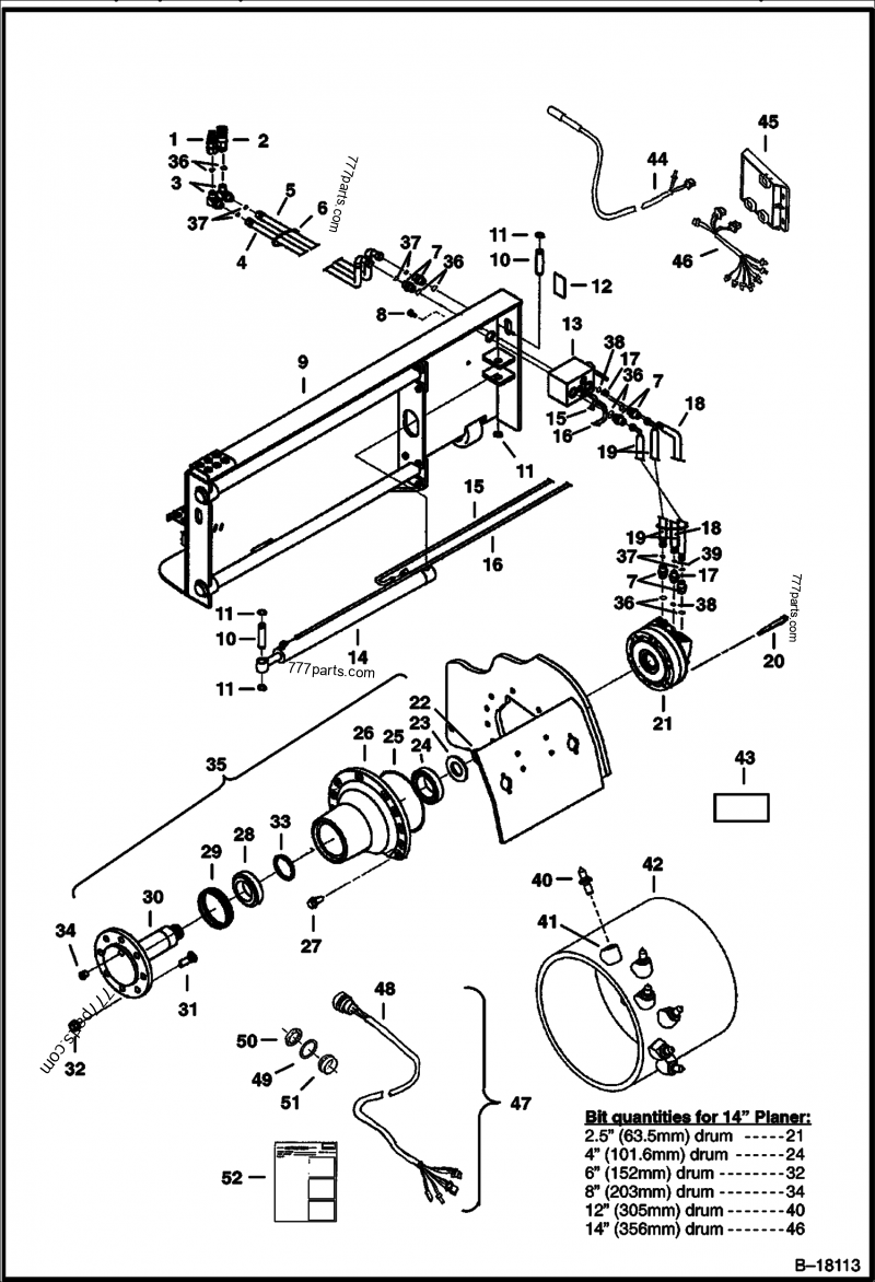 Planer (Hydraulic Circuitry) (Standard Flow Planer) (14") (S/N ...