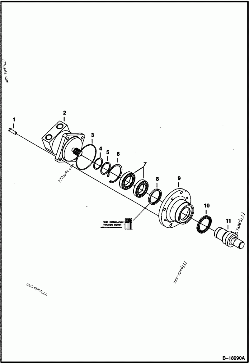 Tiller (Motor Carrier Assembly) (62") (76") (S/N 055200101 - 055200855 ...