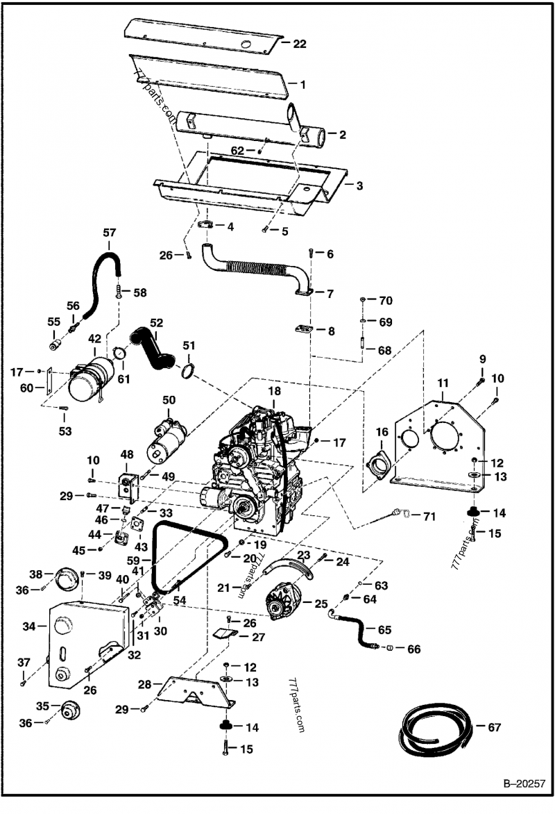 Engine & Attaching Parts - Loaders Bobcat 743 (501911001 & Above ...