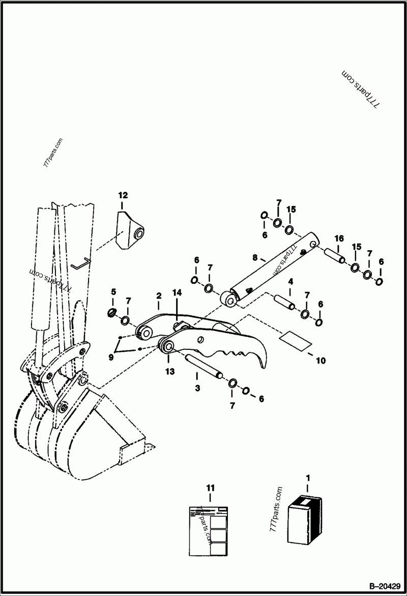 BOB-TACH Mounted Backhoe (Clamp Kit) - Attachments Bobcat Backhoe ...