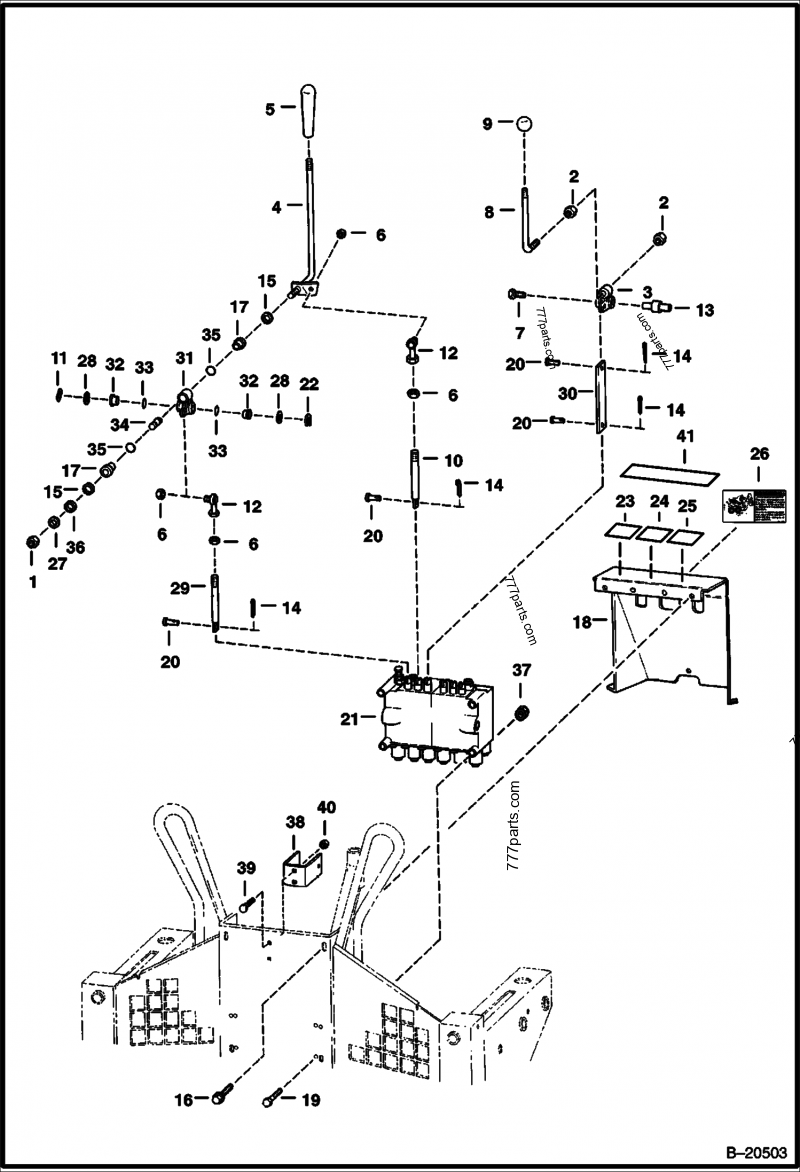 Backhoe (811) (8811) (Control Levers) (S/N 630000101 & Above, 630100101 ...