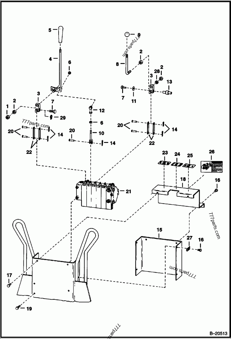 Backhoe (911) (Control Levers W/ Cessna Valve) (S/N 046100101 & Above ...