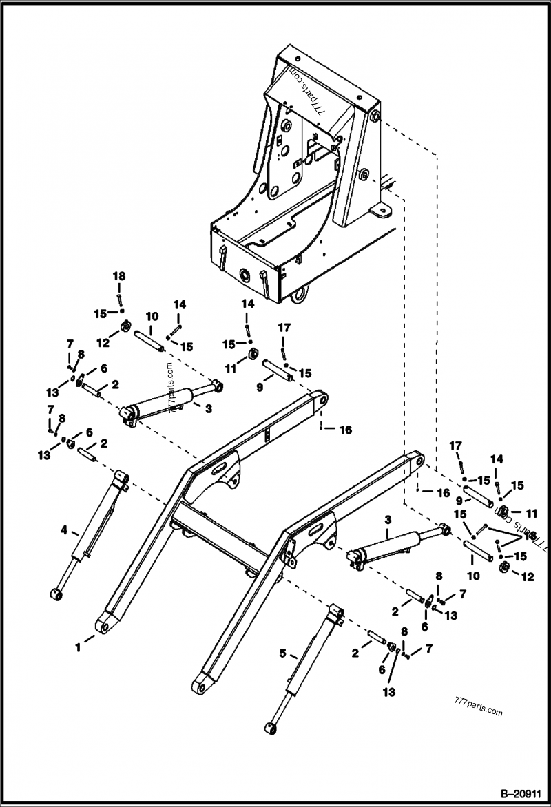Boom & Attaching Parts (S/N 570011001 - 570011056) - Backhoe Loaders ...
