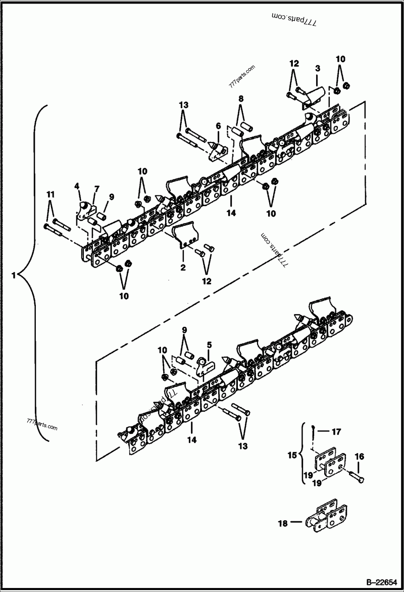 Trencher (Chain&Tooth Assy)(2' Depth- 4" Wide Cup/Carbide Teeth Double ...