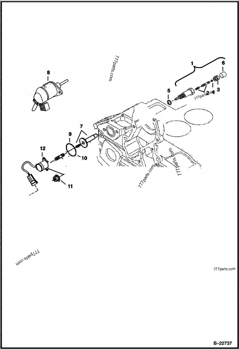 Engine Stop Lever (Kubota - V2003TMDI) - Loaders Bobcat T180 (524211001 ...