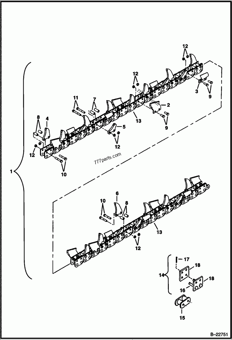 Trencher (LT313) (Chain &Tooth Assy) (3' Depth- 6" Wide Cup/Shark Teeth ...