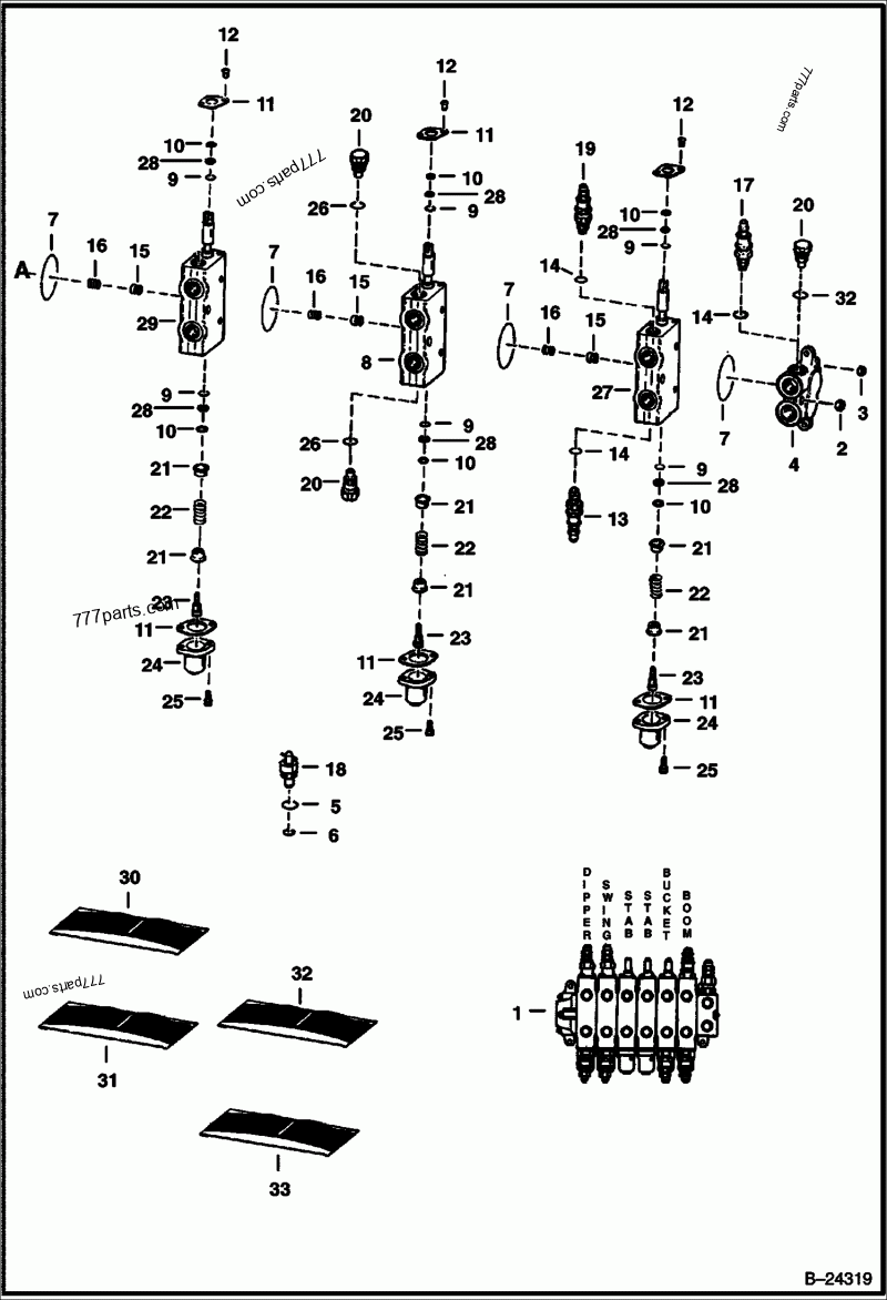 Valve Control (725S) (W/O Aux) (S/N 401500101 & Above) - Attachments ...