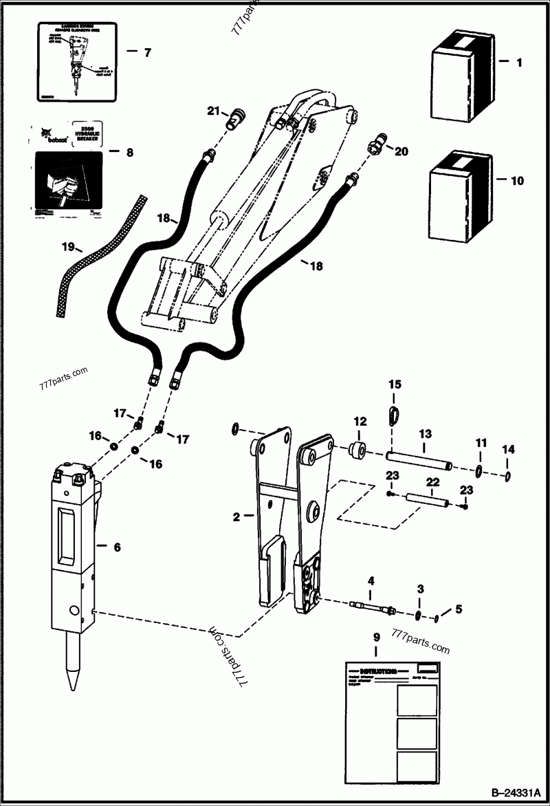 Breaker Hydraulic Kit - 2560 & 2570 (835S) - Attachments Bobcat Backhoe ...