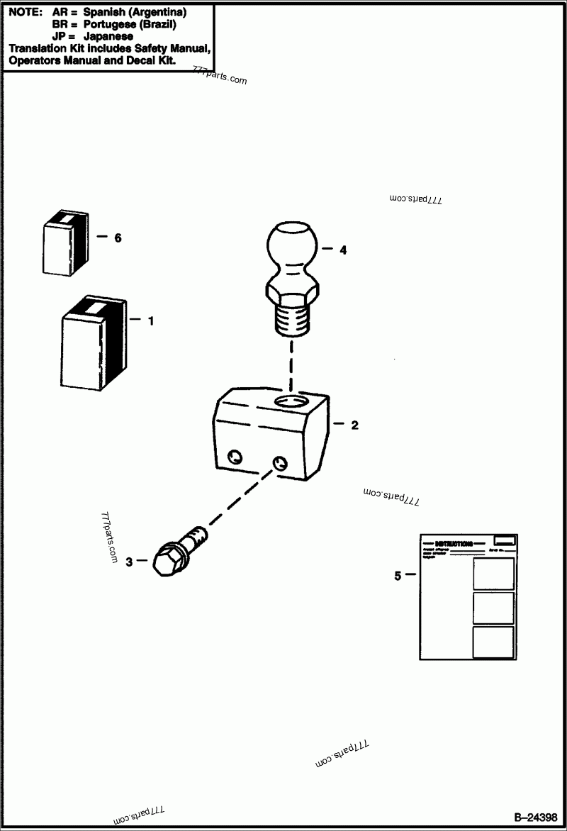 Mounting Kit 853 835s Attachments Bobcat Backhoe Loader Sideshift