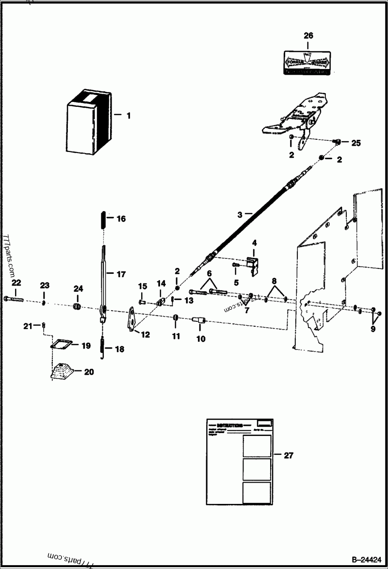 Creep Lever Kit (937S) (S/N 120000101 & Above) - Attachments Bobcat ...