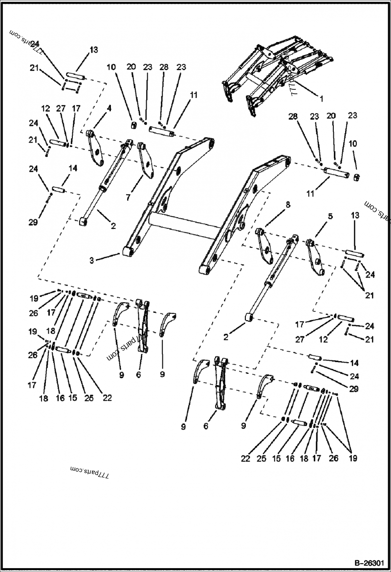 Lift Arm & Attaching Parts (S/N 571711039 & Above) - Backhoe Loaders ...