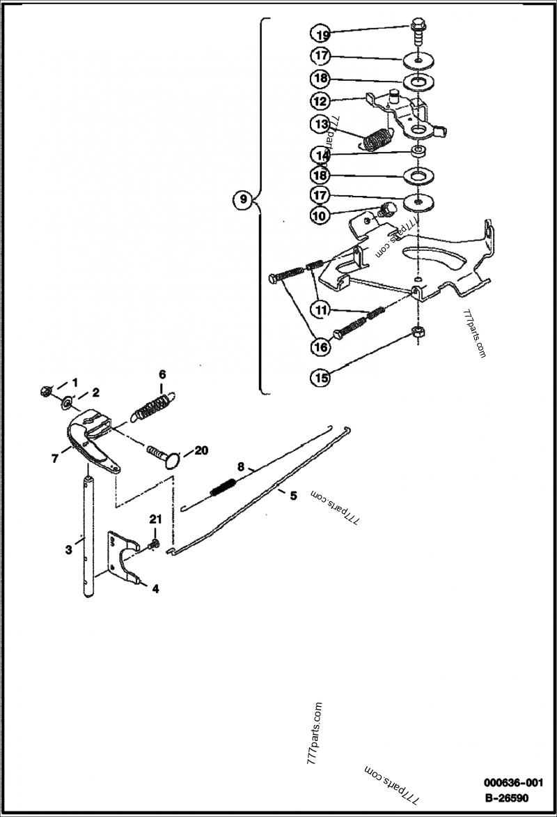 Governor Arm and Springs (KAWASAKI ENGINE) - Utility Vehicles Bobcat ...