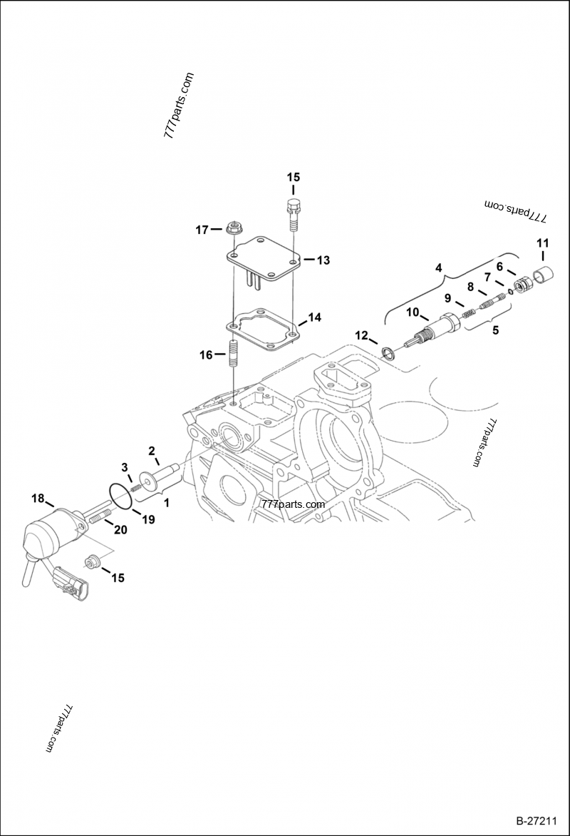 Engine Stop Lever - Excavators Bobcat E35i (AUYM11001 & Above ...