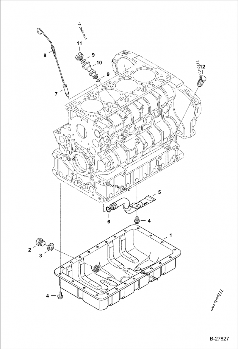 Oil Pan - Loaders Bobcat S650 (1MLS11001 & Above, 1MLS11001 - 1MLS11030 ...