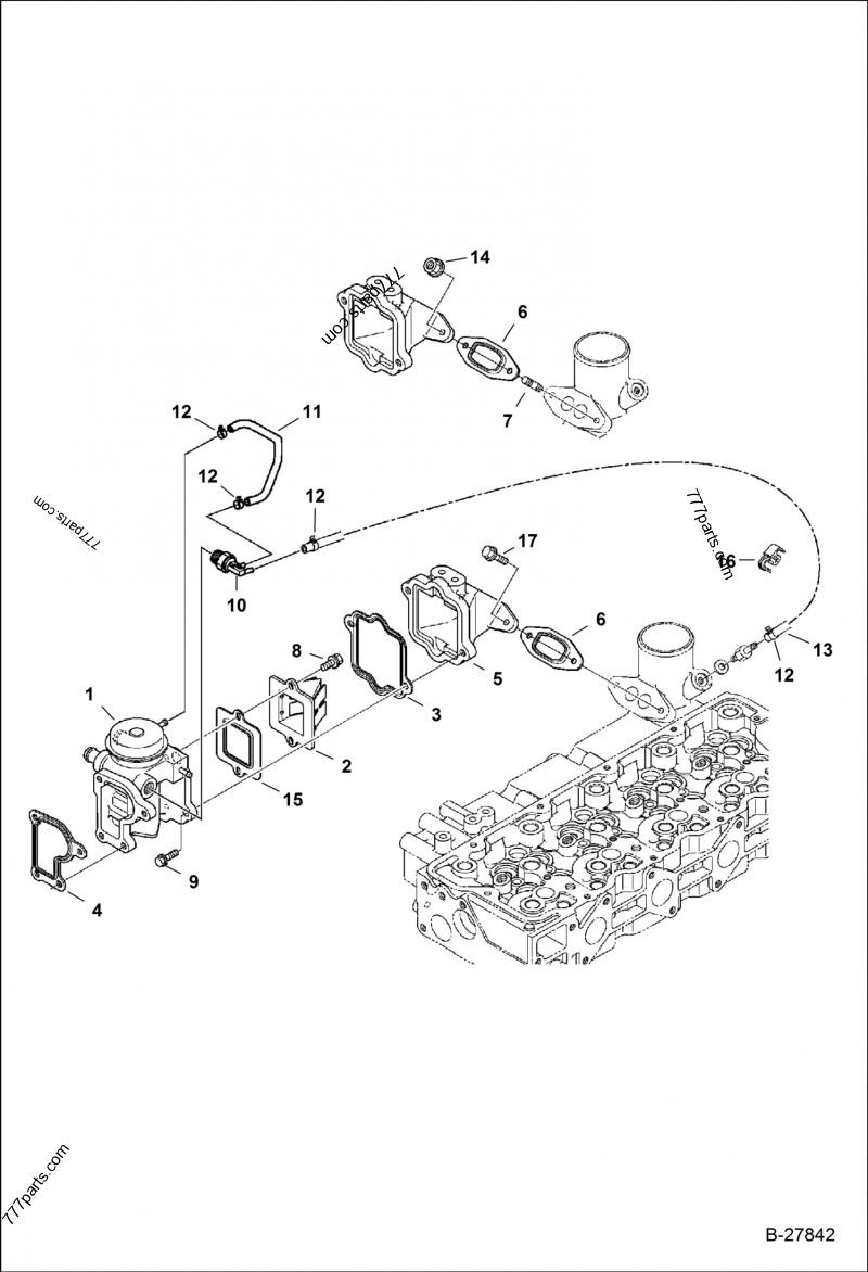 Exhaust Gas Recirculation (EGR Valve) - Loaders Bobcat S650 (A3NV11001 ...