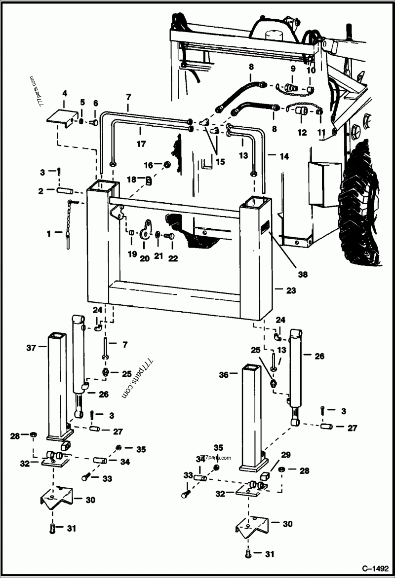 Backhoe (Rear Stabilizer) - Attachments Bobcat Backhoe (Loader ...