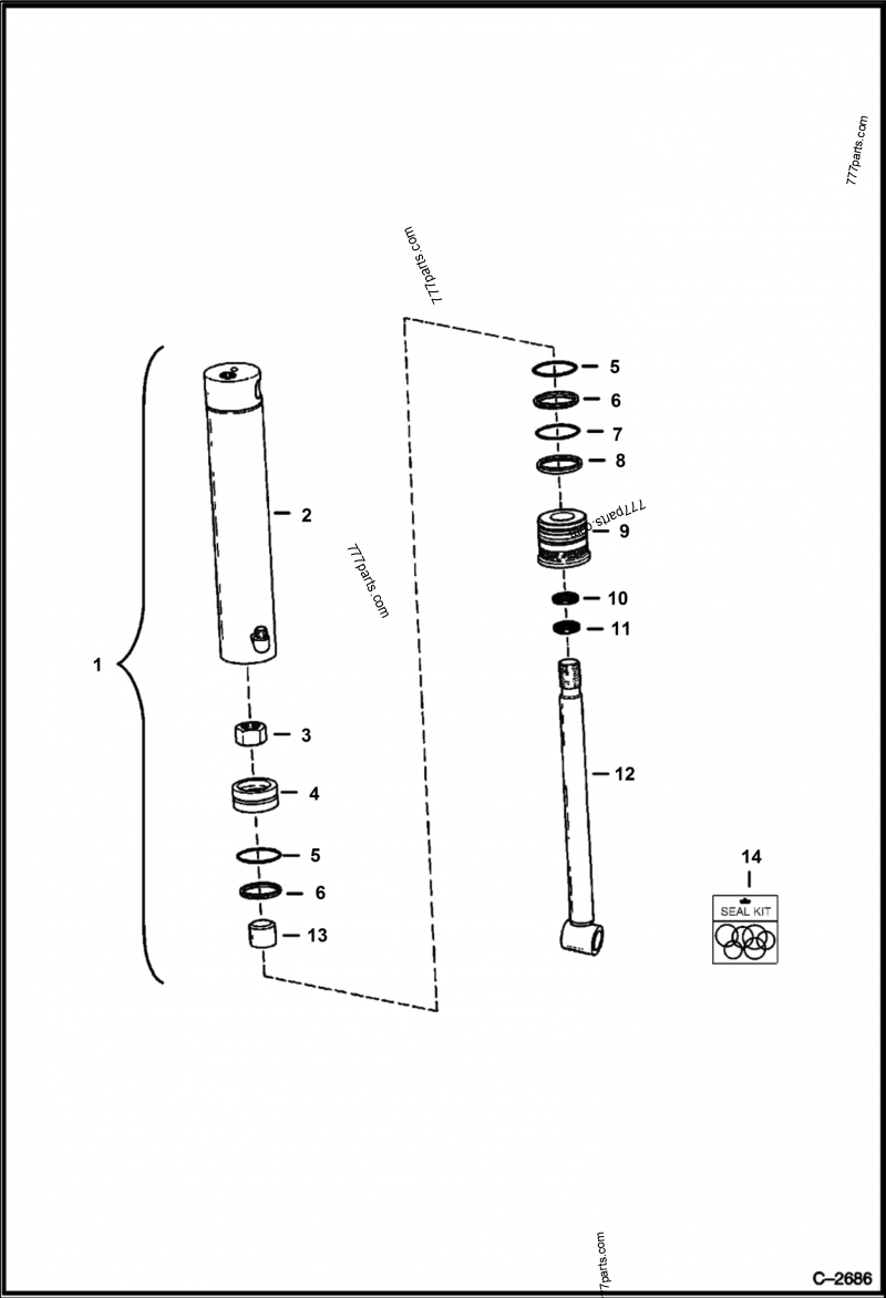 Backhoe (907) (Boom Cylinder) (S/N 195601001 & Above) - Attachments ...