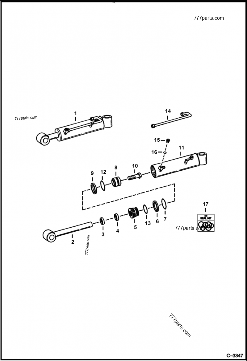 Backhoe (709) (709FDS) (Boom & Dipper Cylinder) (W/Internal Threaded ...