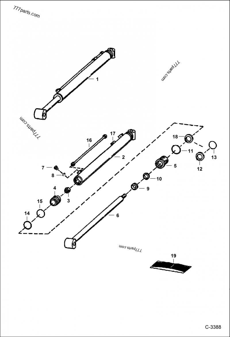 Backhoe (607) (Stabilizer Cylinder) (S/N 775000101 & Above, A5CW00101 ...