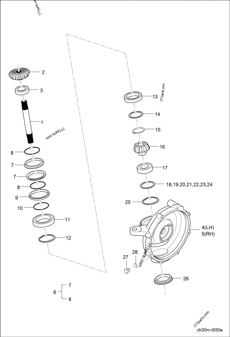 Front Axle Case Group - Compact Tractors Bobcat CT235 (A9JY11001 ...