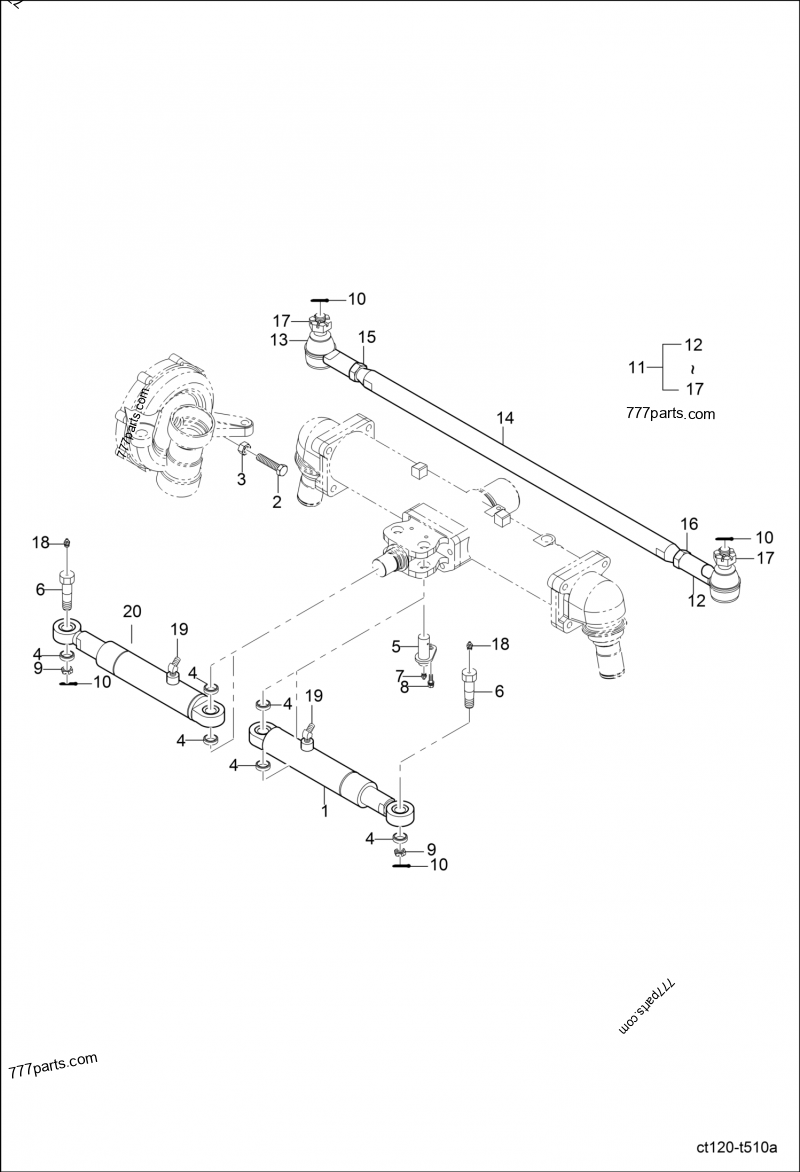 Steering Cylinder Group - Compact Tractors Bobcat CT122 (ABF511001 ...