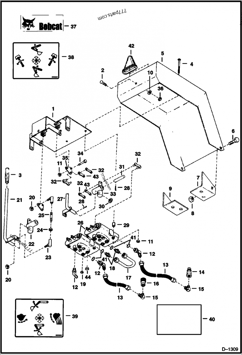 Backhoe (Control Linkage) (905) (905A) (905B) - Attachments Bobcat ...