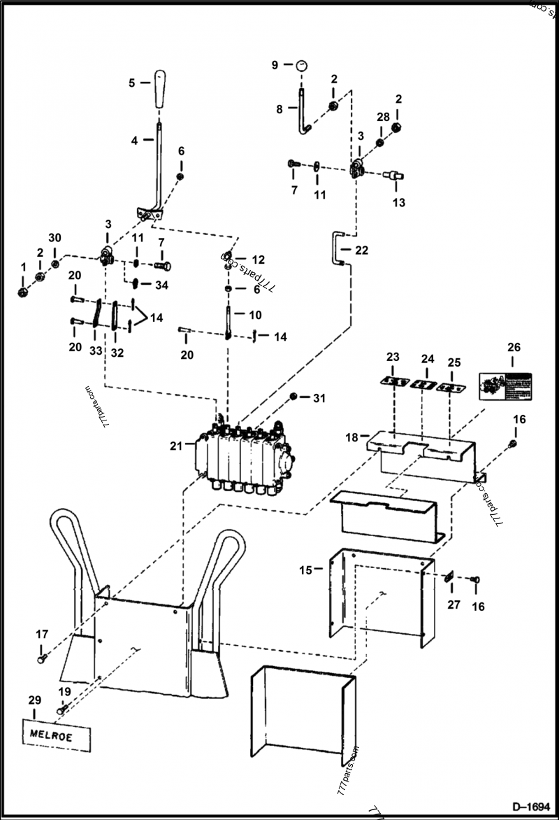 Backhoe (907) (Control Levers With Husco Valve) (S/N 195601426 & Above ...
