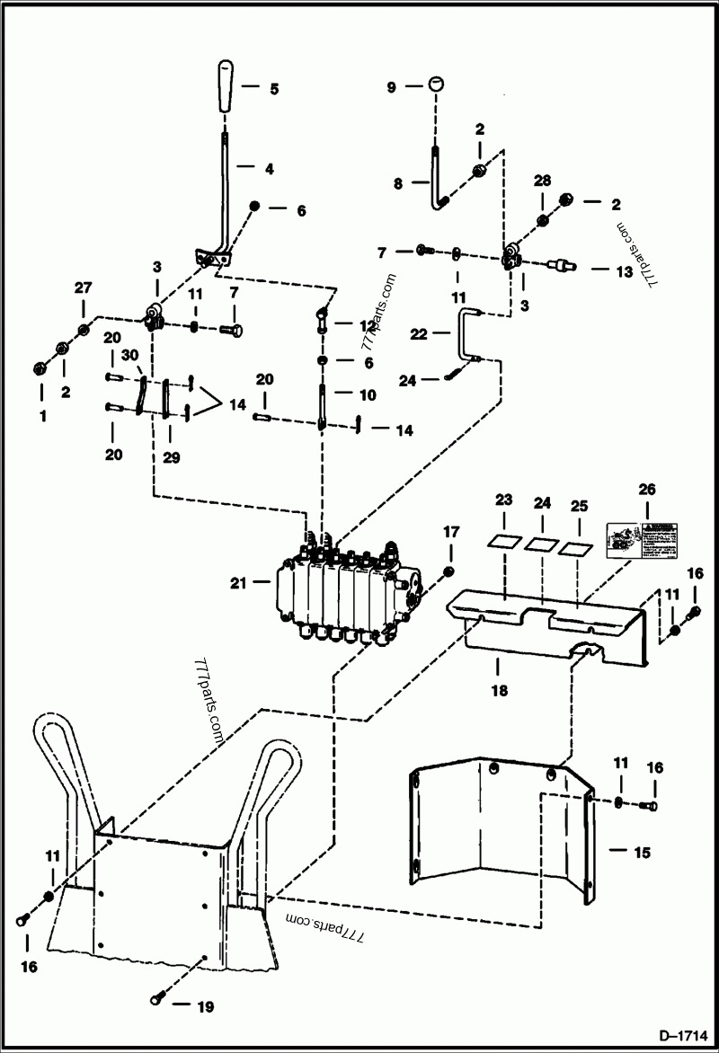 Backhoe (913) (Control Levers) (Husco) (S/N 370001001 - 370001135 ...