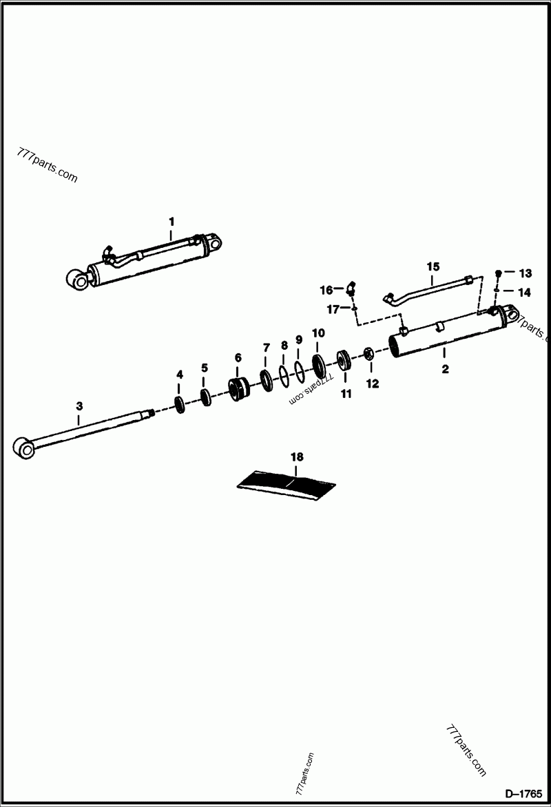 Backhoe (911) (Stabilizer Cylinder) (843 Only) (S/N 046100101 & Above ...