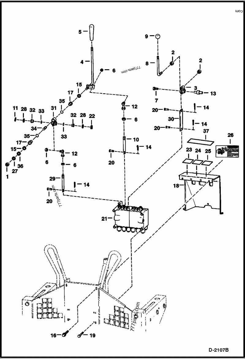 Backhoe (8709) (Control Levers) (873 Only) (S/N 880000101 & Above ...