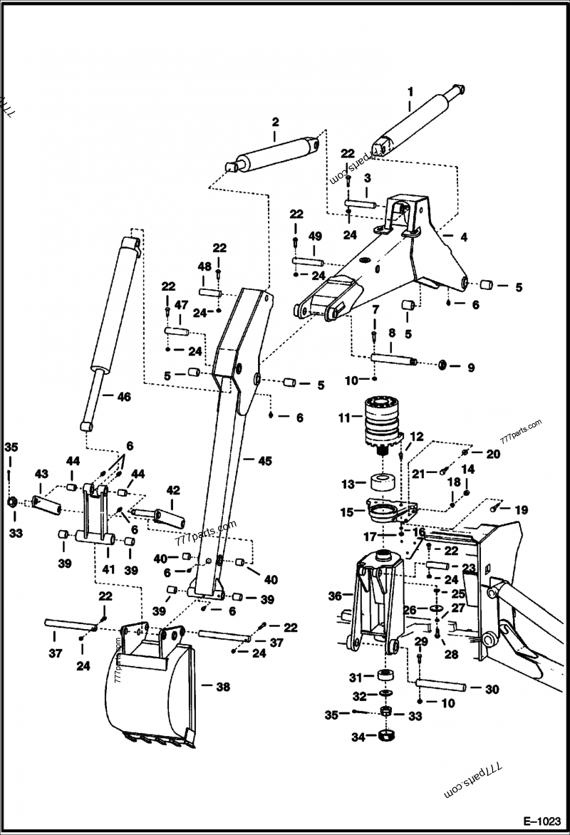 Backhoe (Boom, Dipperstick & Swing Frame) (914 - Old Style ...
