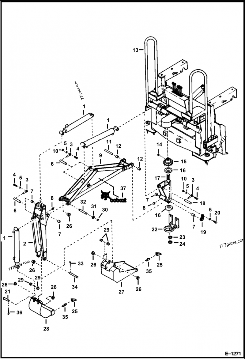 Backhoe (Boom & Dipperstick) (908B) - Attachments Bobcat Backhoe ...