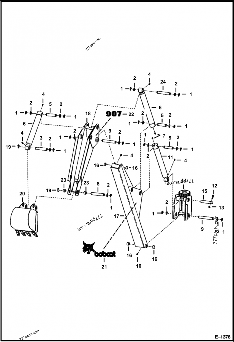 Backhoe (907) (Boom & Dipperstick) (S/N 195601001 & Above ...