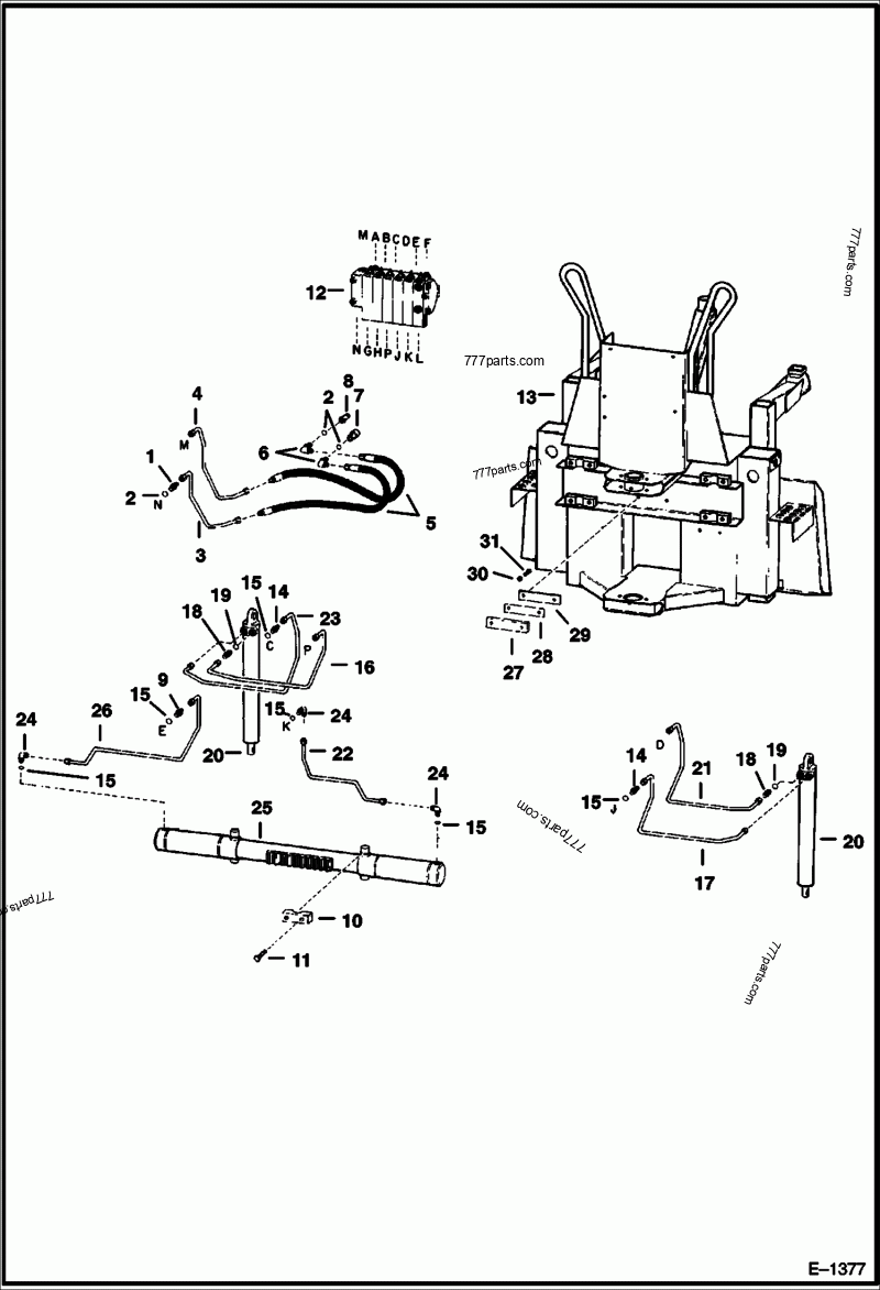 Backhoe (907) (Main Frame Hydraulics With Cessna Valve) (S/N 195601001 ...