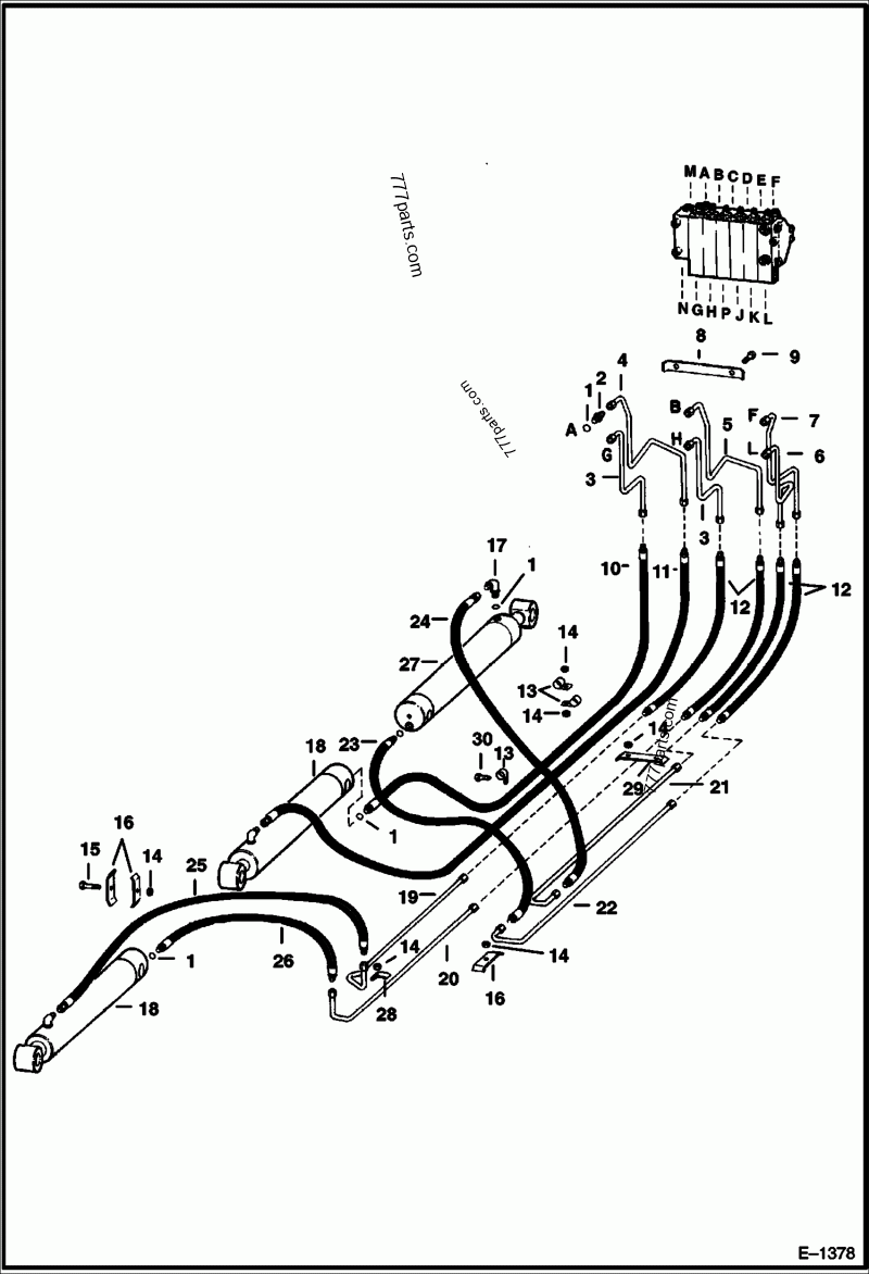 Backhoe (907) (Boom Hydraulic Circuitry With Cessna Valve) (S/N ...