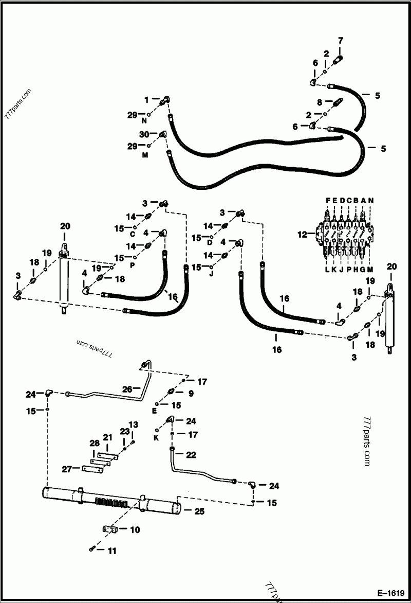 Backhoe (907) (Main Frame Hydraulics With Husco Valve) (S/N 195601426 ...