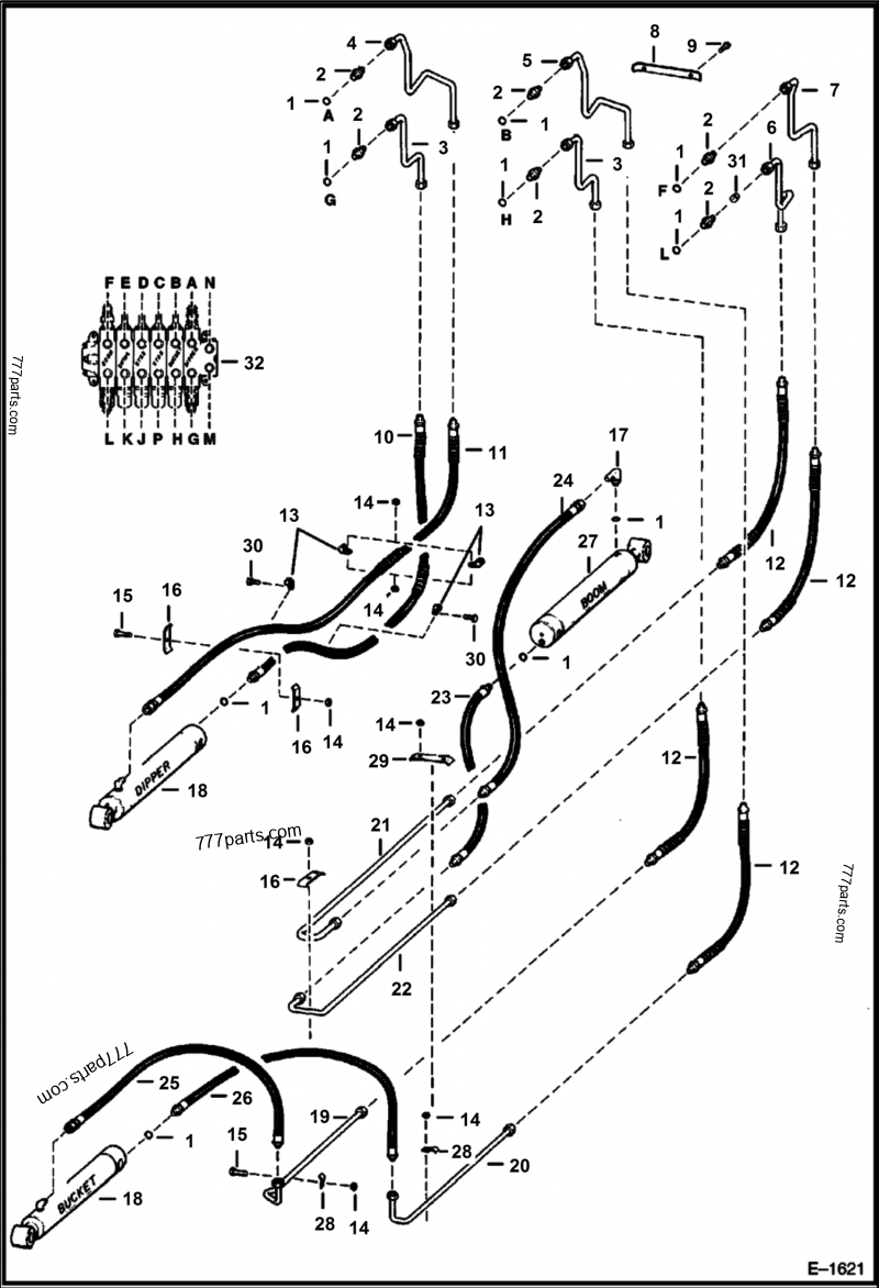 Backhoe (907) (Boom Hydraulic Circuitry With Husco Valve) (S/N ...