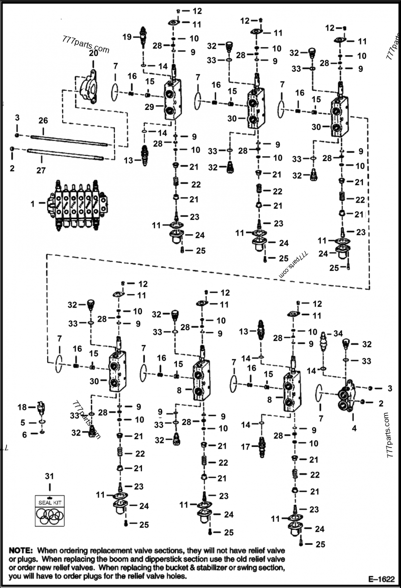 Backhoe (907) (Valve) (Husco) (S/N 195601426 & Above) - Attachments ...