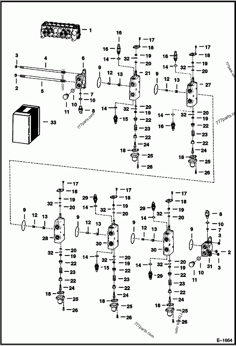 Backhoe (913) (Control Valve) (Husco) (S/N 370001001 - 370001135 ...