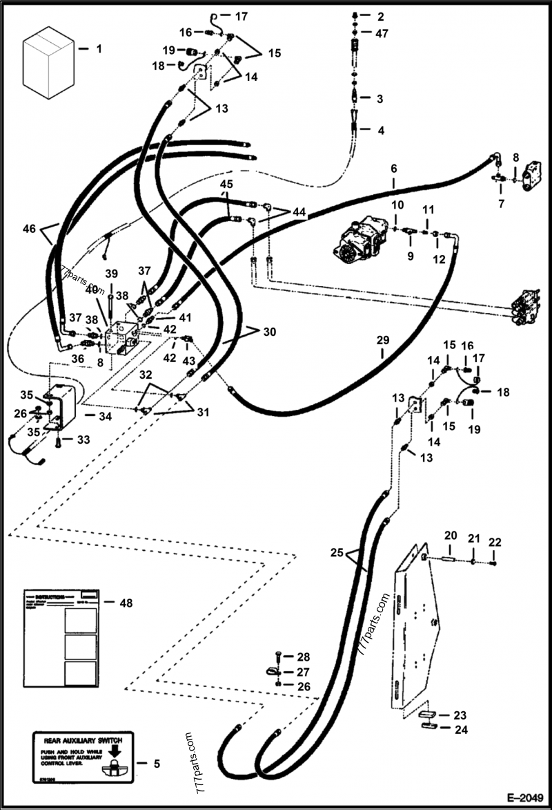 Auxiliary Hydraulics (Rear Stabilizer Hydraulics) - Attachments Bobcat ...