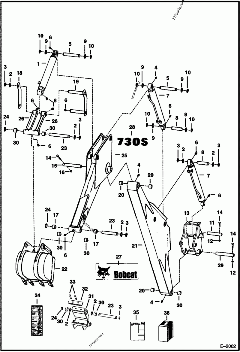Boom & Dipperstick (730S) - Attachments Bobcat Backhoe (Loader ...