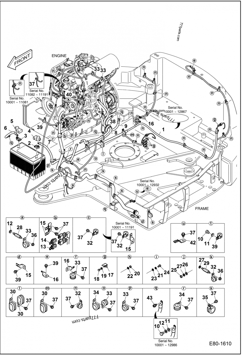 Electrical (Engine) - Excavators Bobcat E80 (AET311001 & Above ...