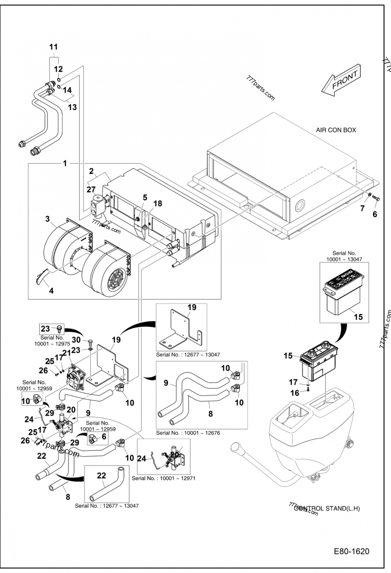 Air Conditioning (Cab) - Excavators Bobcat E80 (AET311001 & Above ...